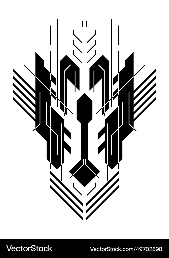 Cyber abstract design digital neo tribal style Vector Image