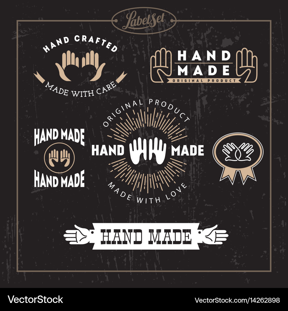 Hand made label set Royalty Free Vector Image - VectorStock