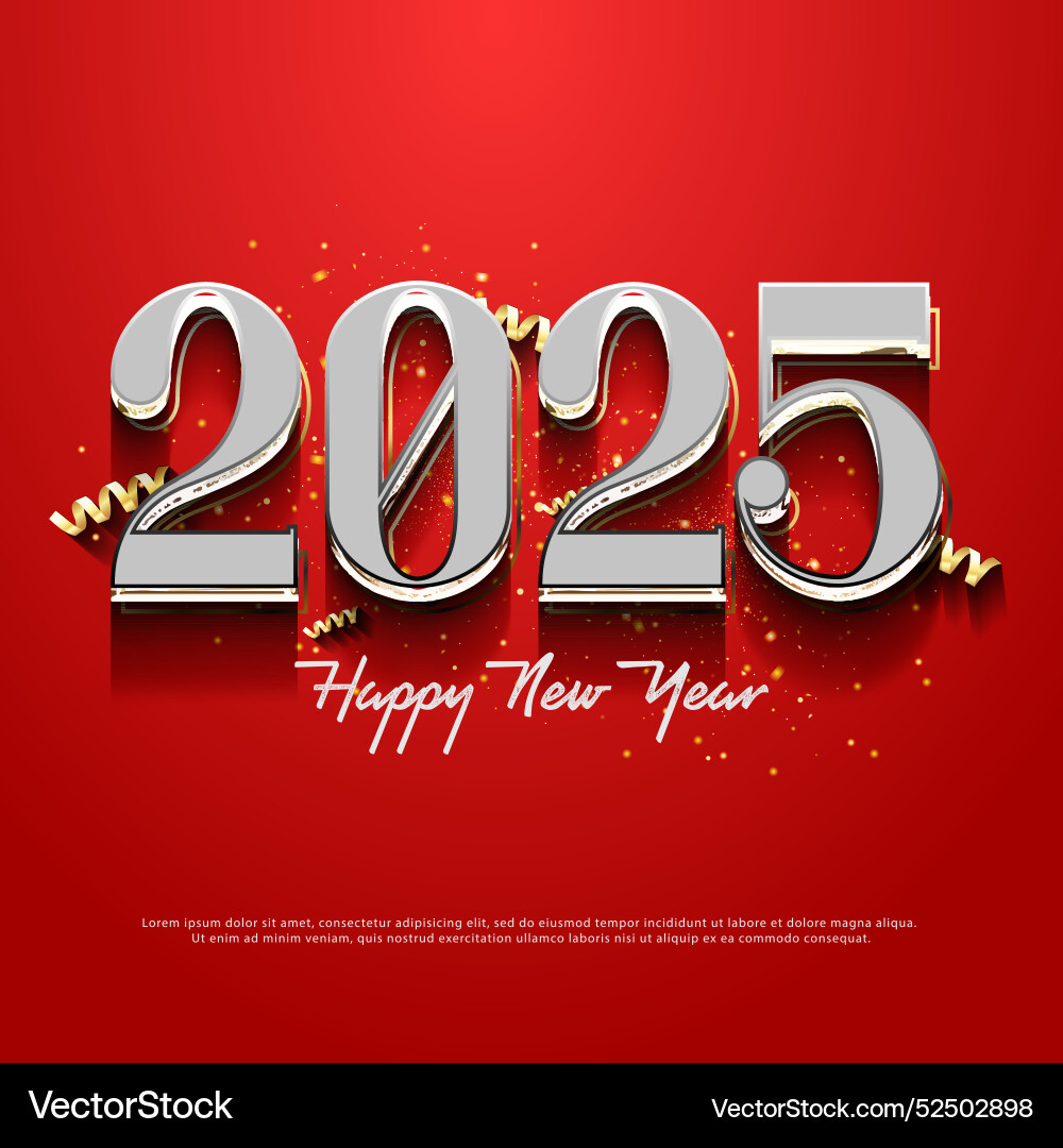 Happy new year 2025 with classic and elegant Vector Image