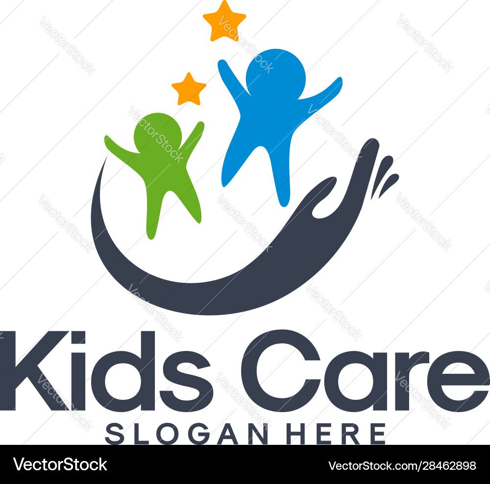 Children Care Logo Happy Kids Logo Vector Illustration Children Logo