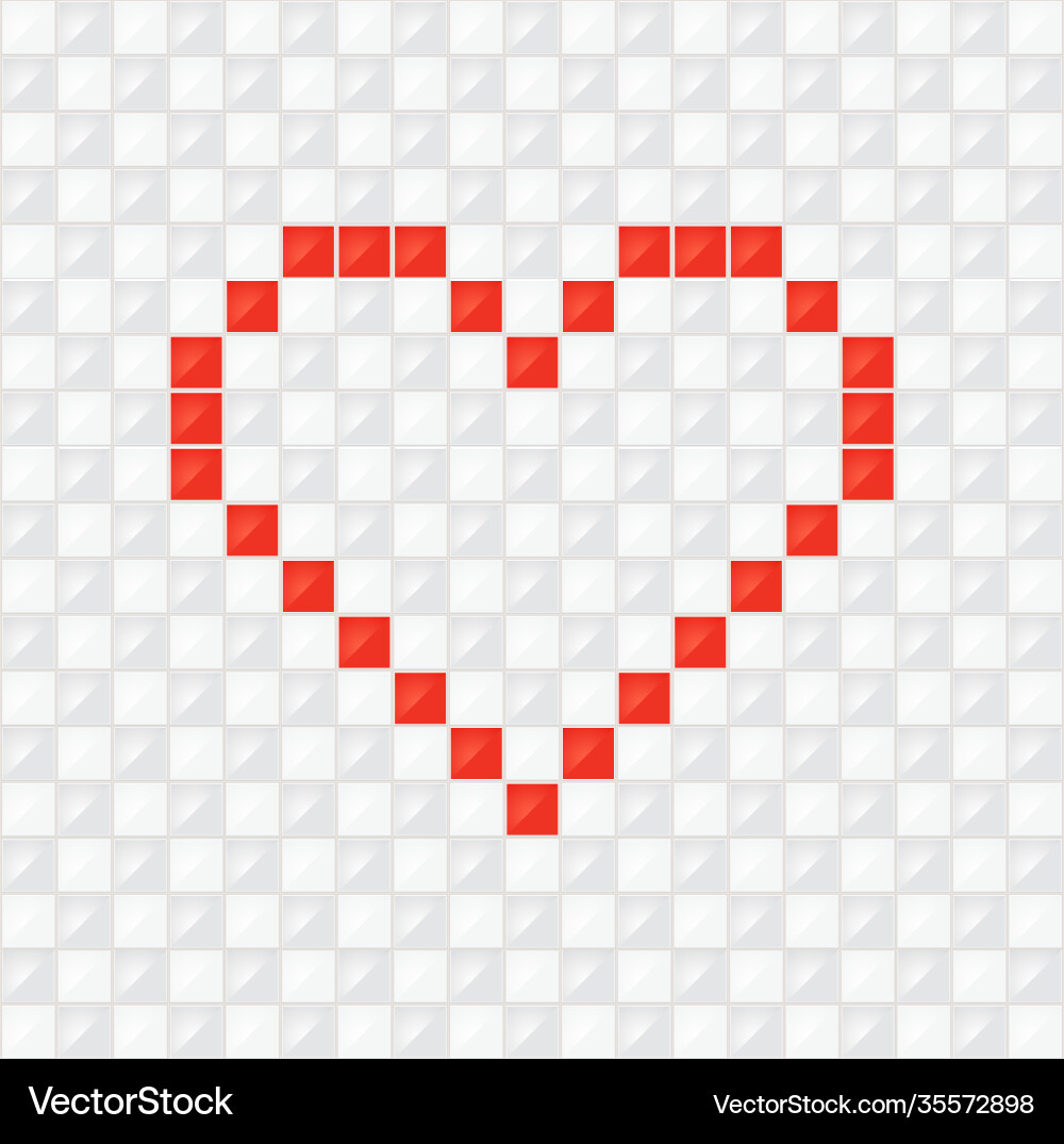 Pixel heart Royalty Free Vector Image - VectorStock
