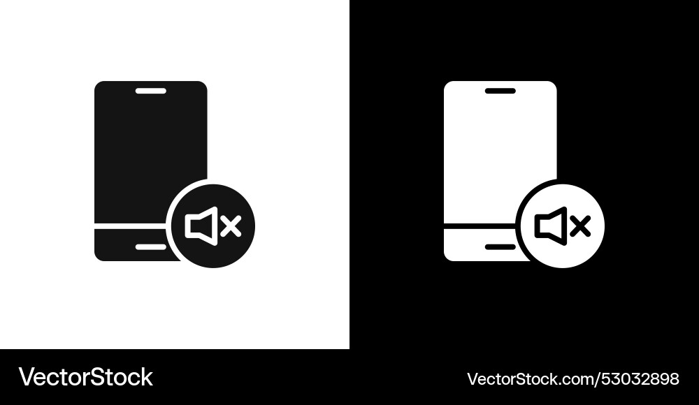 Silent phone icon logo set Royalty Free Vector Image