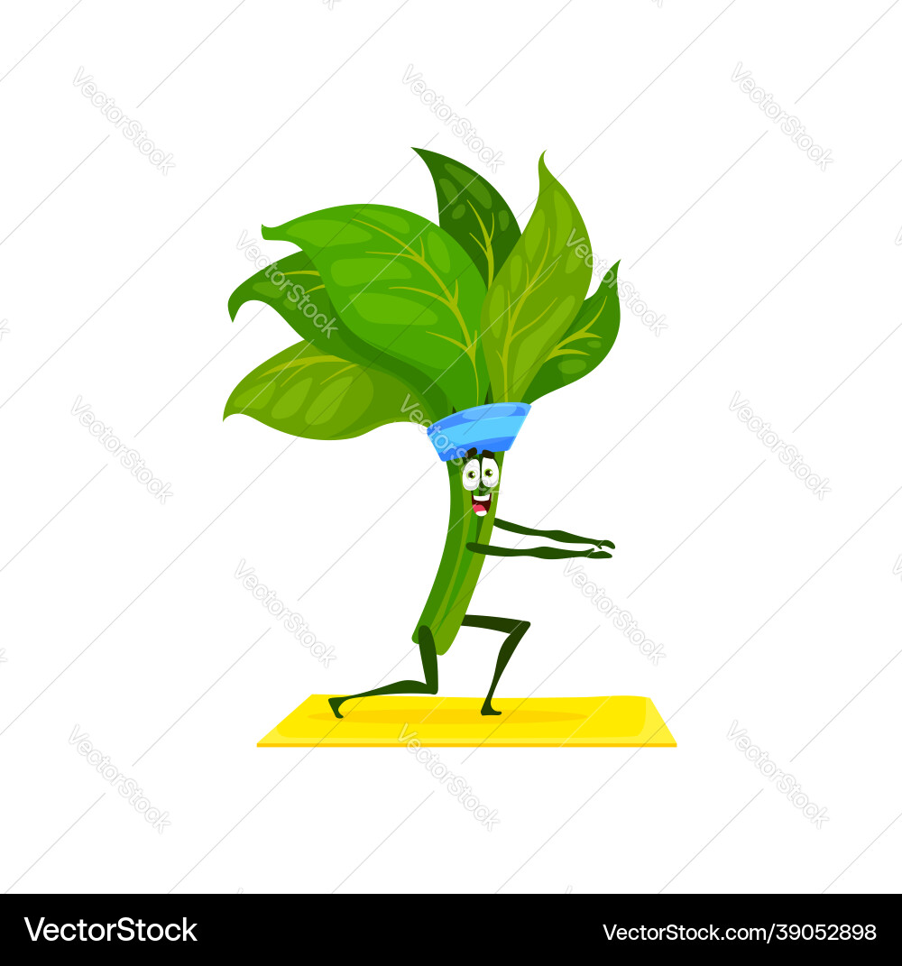 Spinach Fitness Character Royalty Free Vector Image