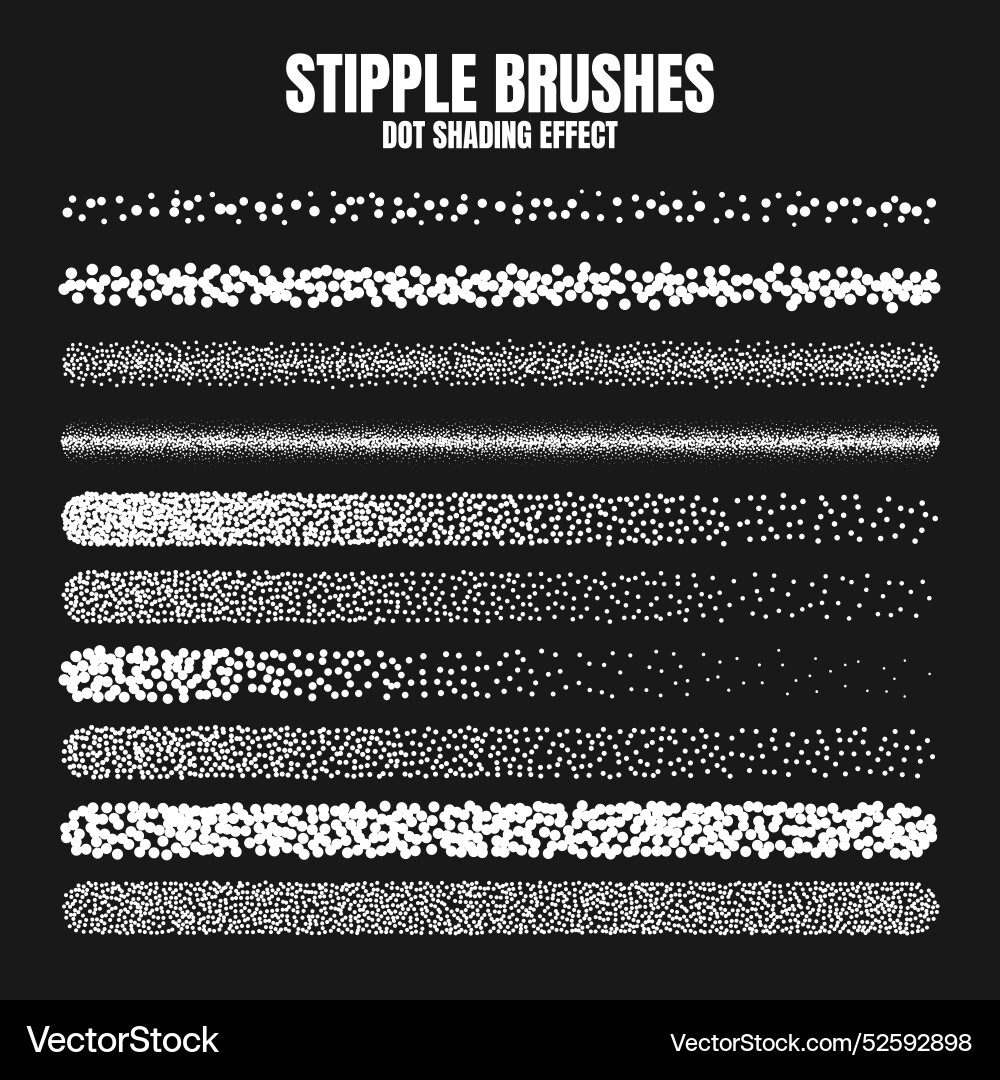 Stipple scatter brush ink drawing and texturing Vector Image