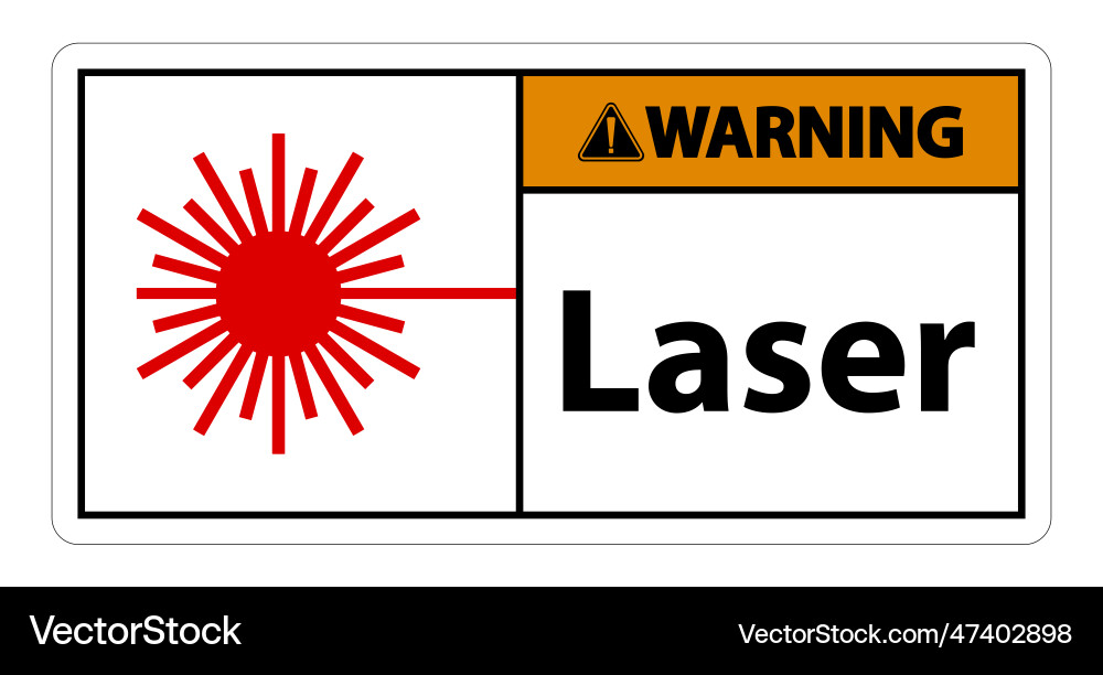 Warning laser symbol sign isolate Royalty Free Vector Image