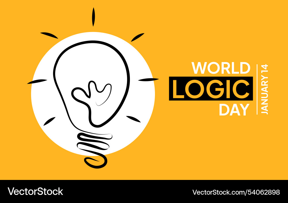 World logic day poster january 14 design template Vector Image