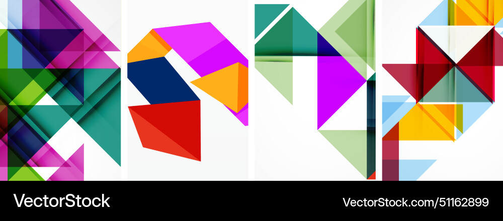 A bunch of colorful triangles on a white Vector Image