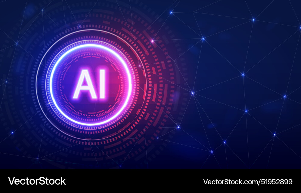 A web banner with the artificial intelligence Vector Image