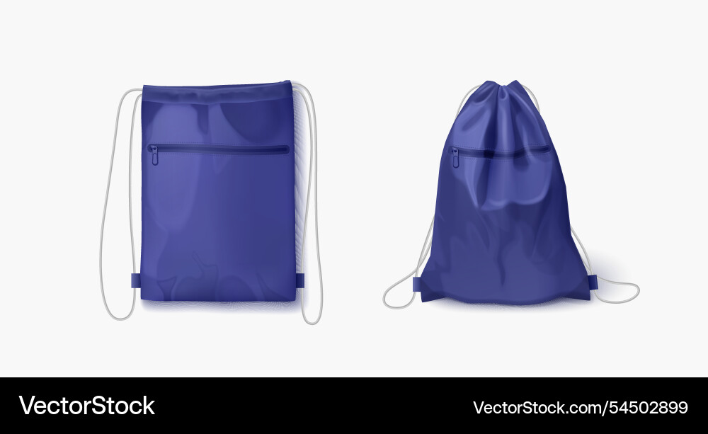 Drawstring backpack mockup string pouch sport bag Vector Image