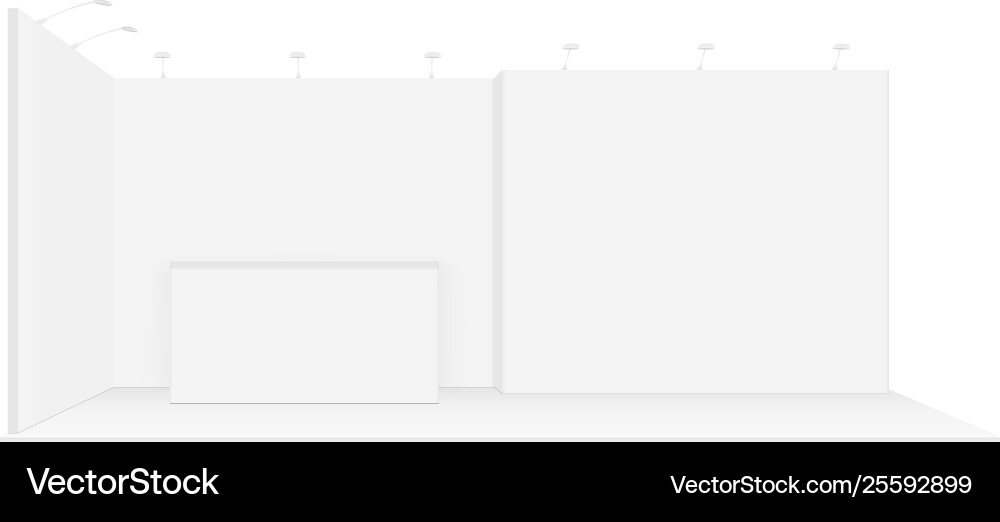 Exhibition display booth mockup - front view Vector Image