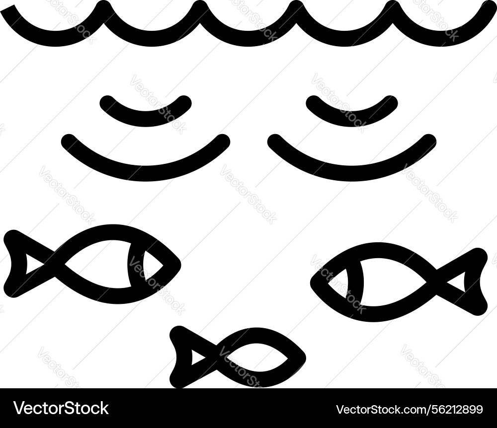 Fish finder line icon echo sounder radar Vector Image