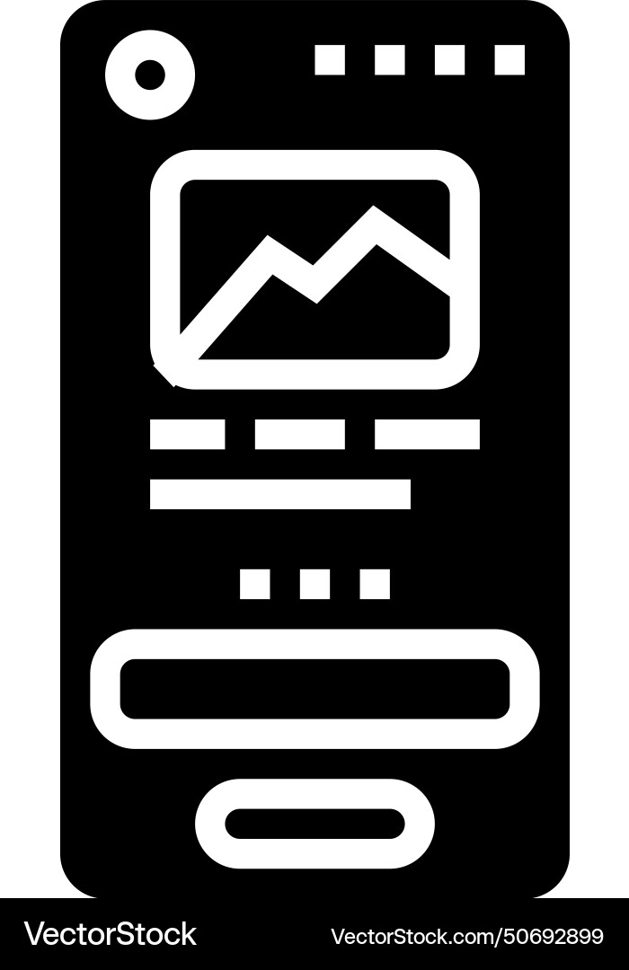 Mockup ux ui design glyph icon Royalty Free Vector Image