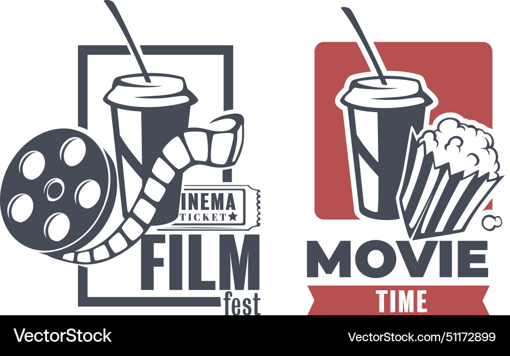 Movie time logo set Royalty Free Vector Image - VectorStock