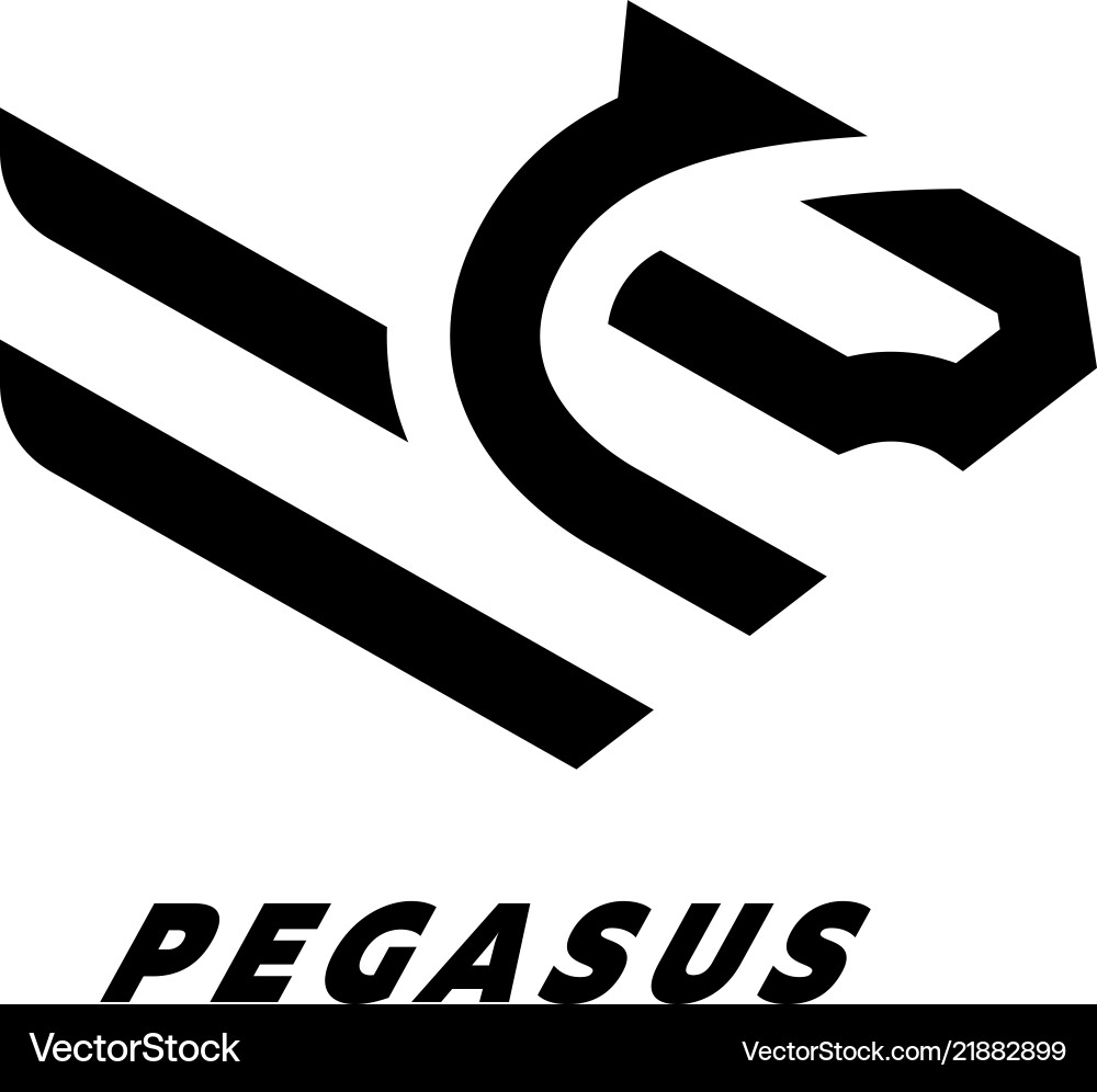 Pegasus flying horse linear logo Royalty Free Vector Image