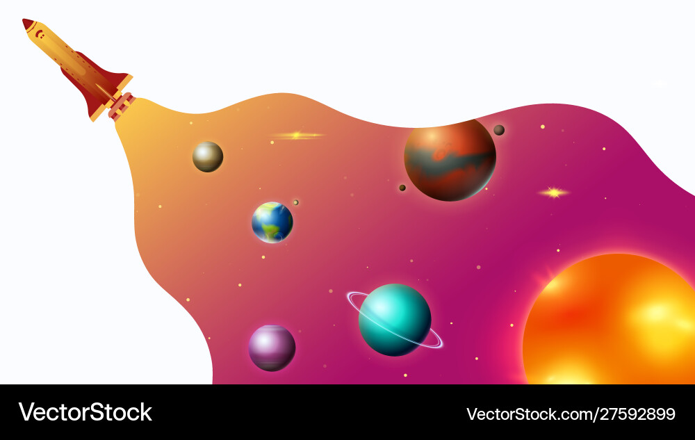 Planets in solar system and astronaut spaceman Vector Image