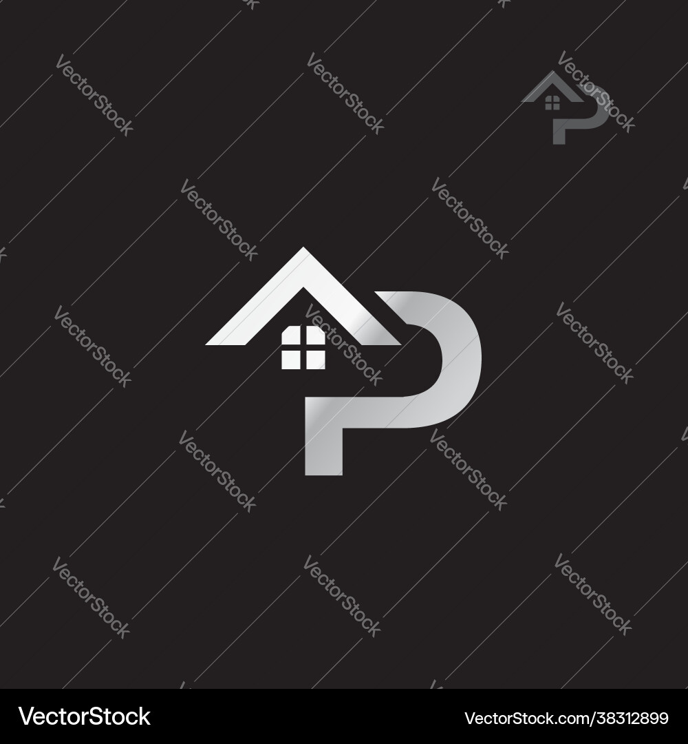 Real Estate P Logo - Minimalist Royalty Free Vector Image