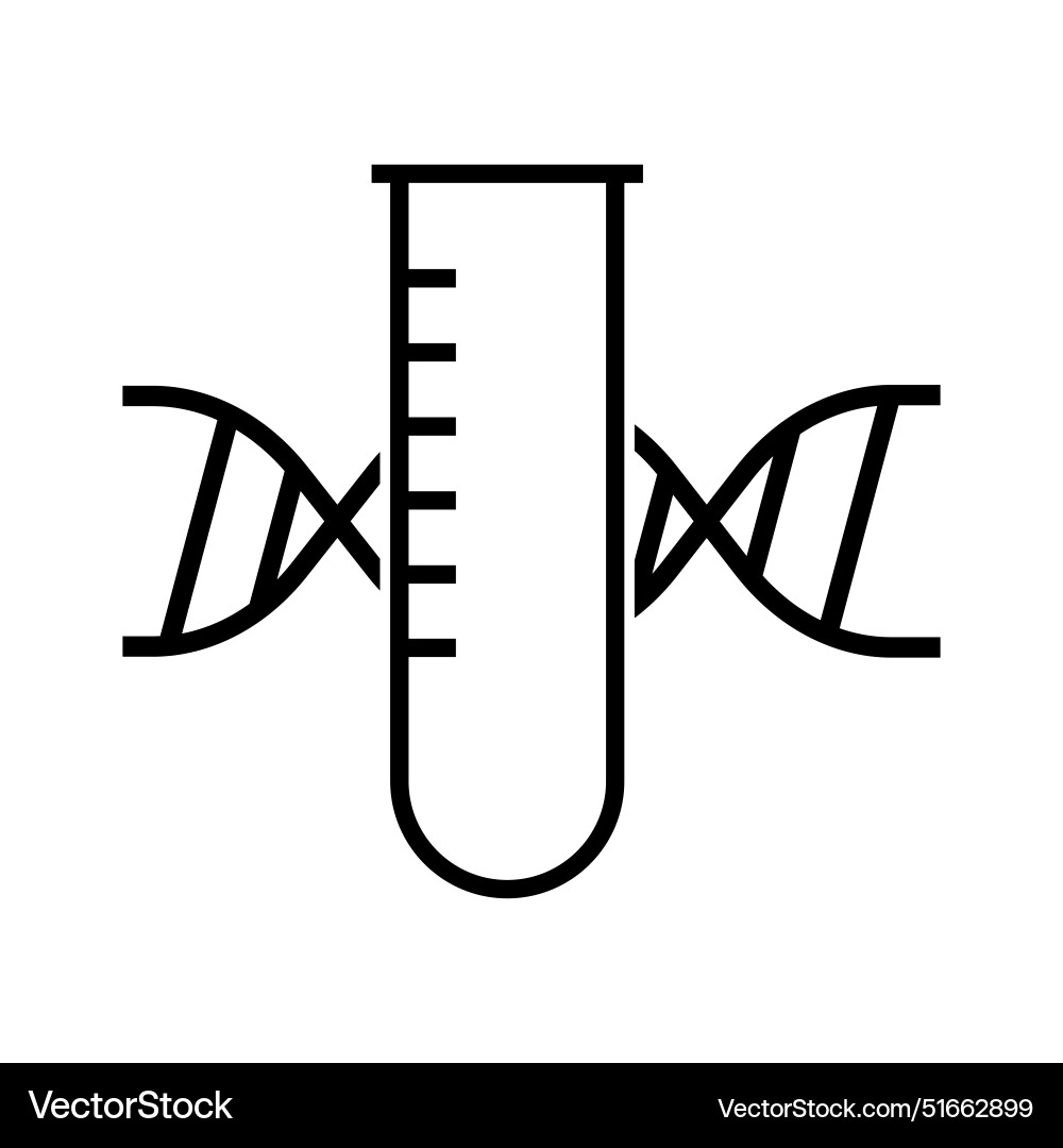 Test tube with dna icon Royalty Free Vector Image