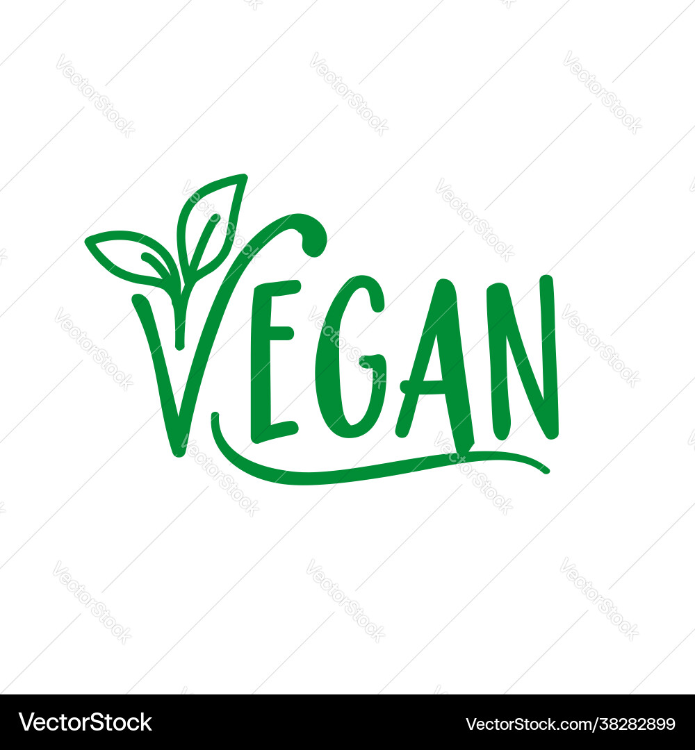 Vegan lettering sign Royalty Free Vector Image