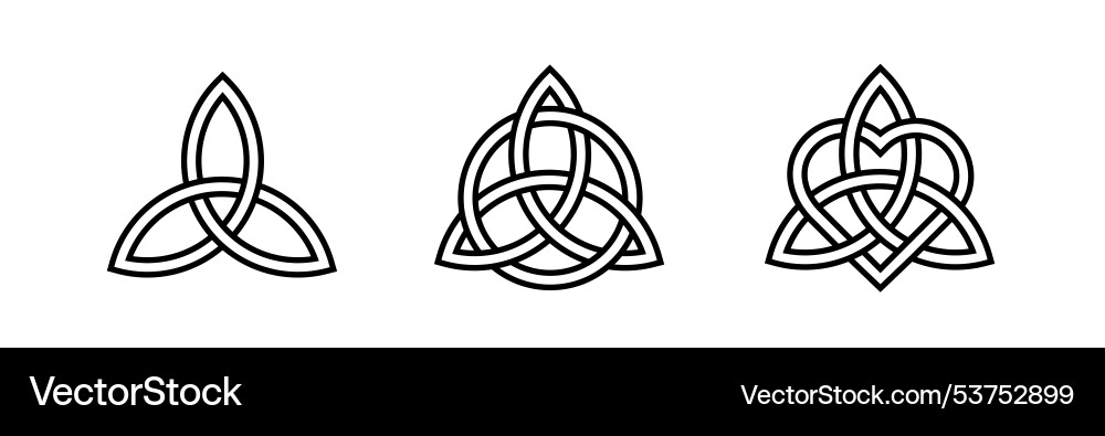 Viking black triquetra simple Royalty Free Vector Image