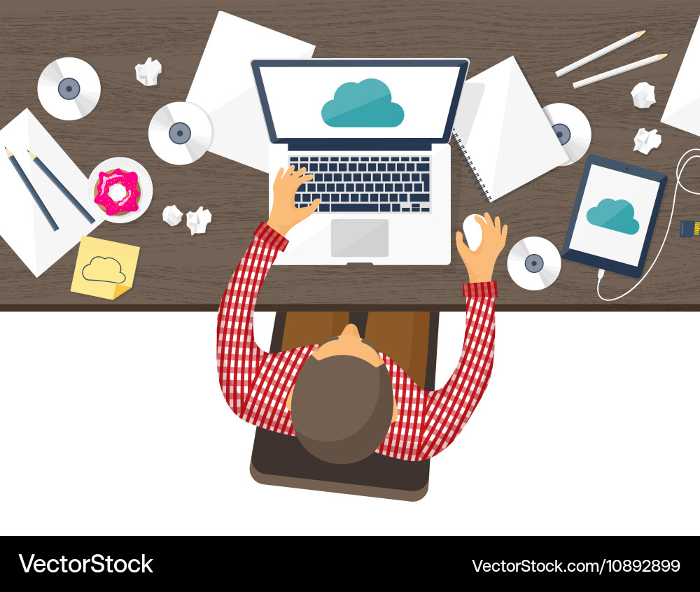 Workplace table Royalty Free Vector Image - VectorStock