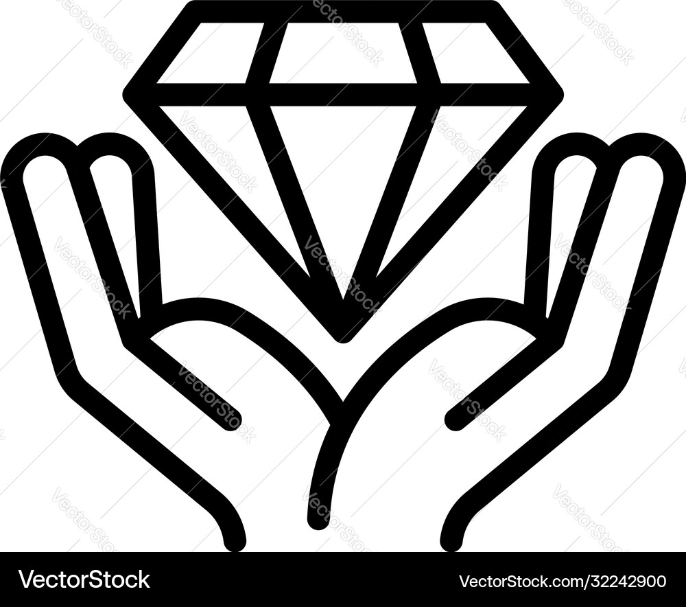 Diamond Prize Icon - Outline Style Royalty Free Vector Image