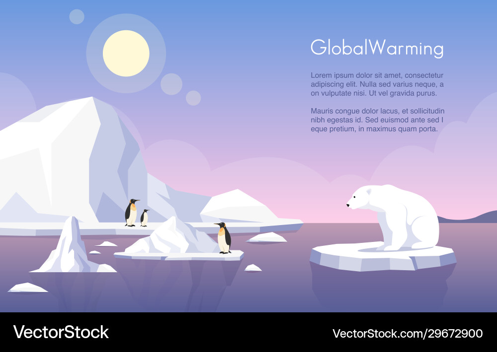 Global Warming: Polar Ice Melt Royalty Free Vector Image