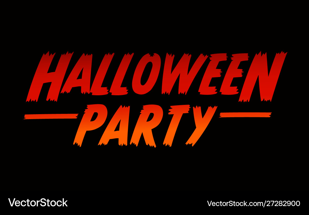 Halloween party text design word Royalty Free Vector Image