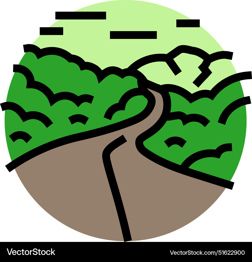 Road leading forward progress color icon Vector Image