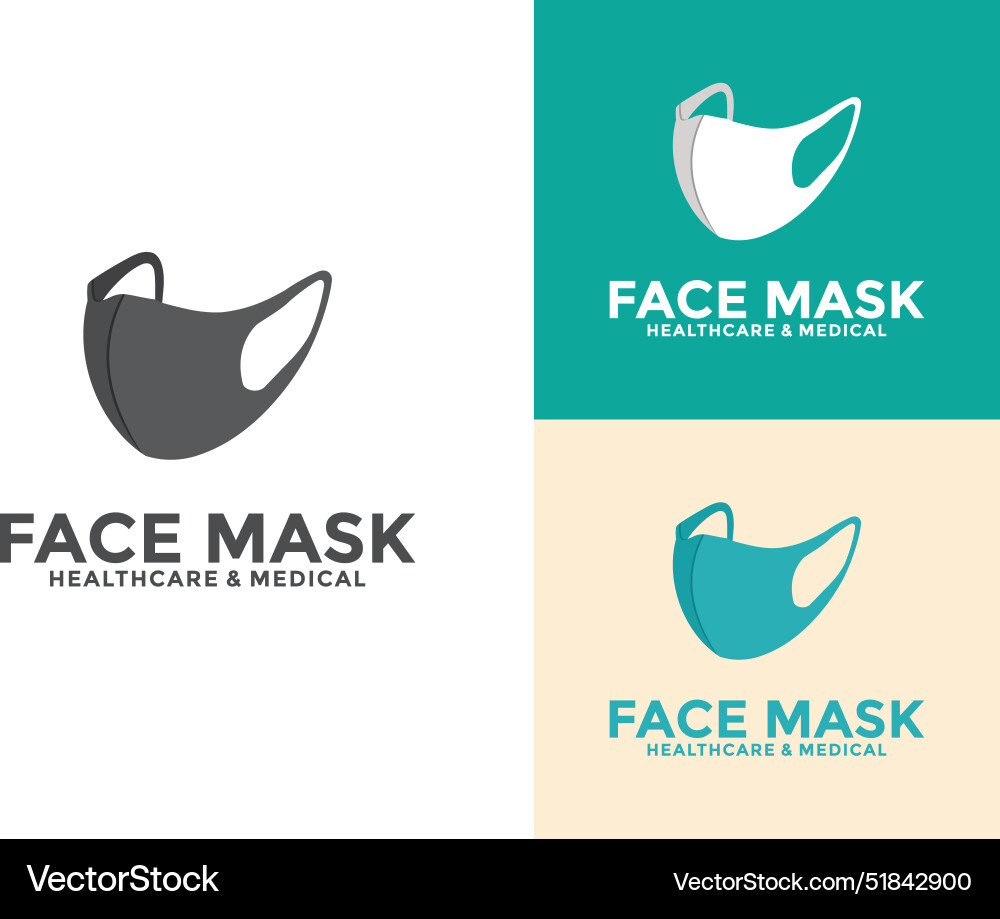 Surgical face mask logo icon virus protection Vector Image