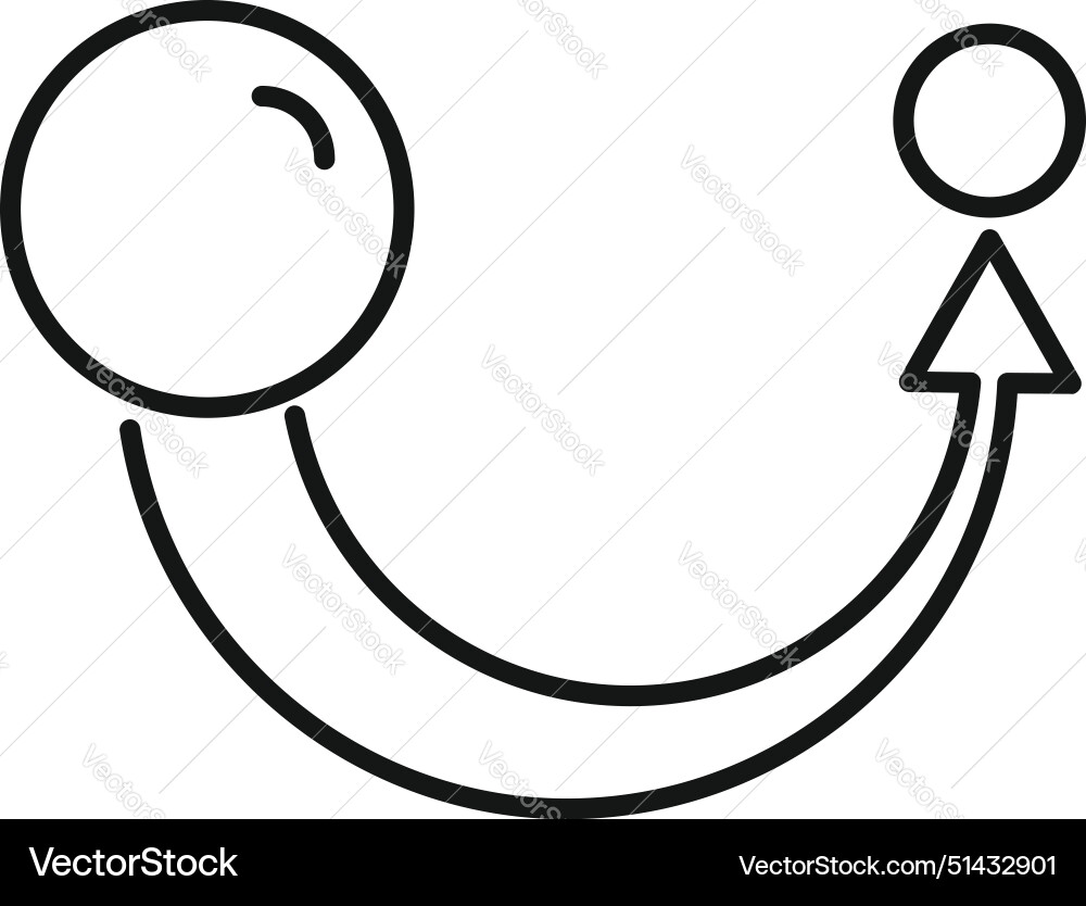 Abstract growth chart with arrow and circles Vector Image