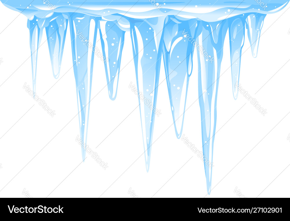 Big icicles cluster isolated Royalty Free Vector Image