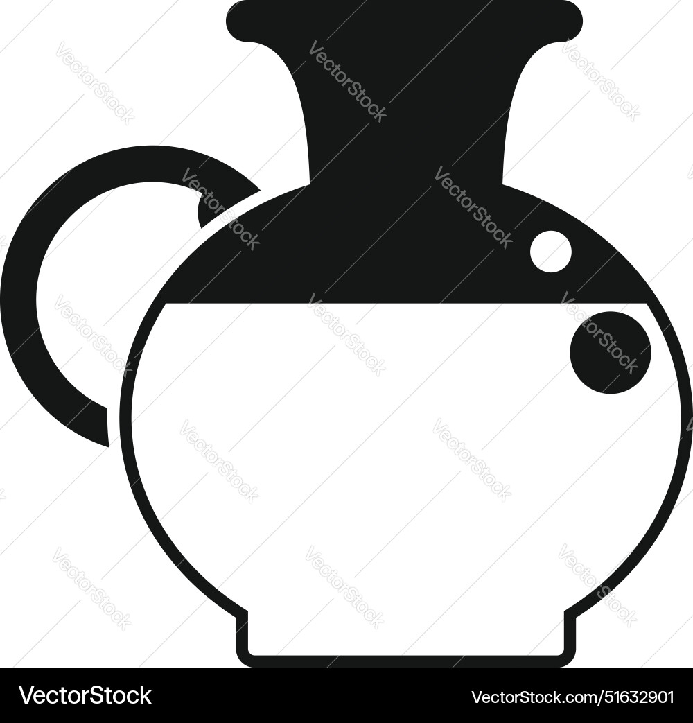 Black and white jug with handle containing liquid Vector Image