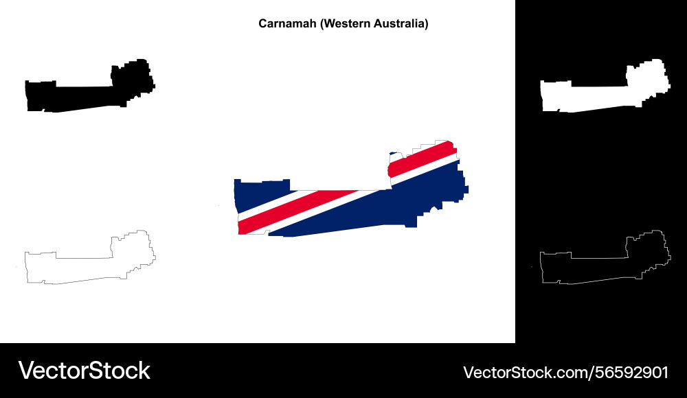 Carnamah outline map Royalty Free Vector Image