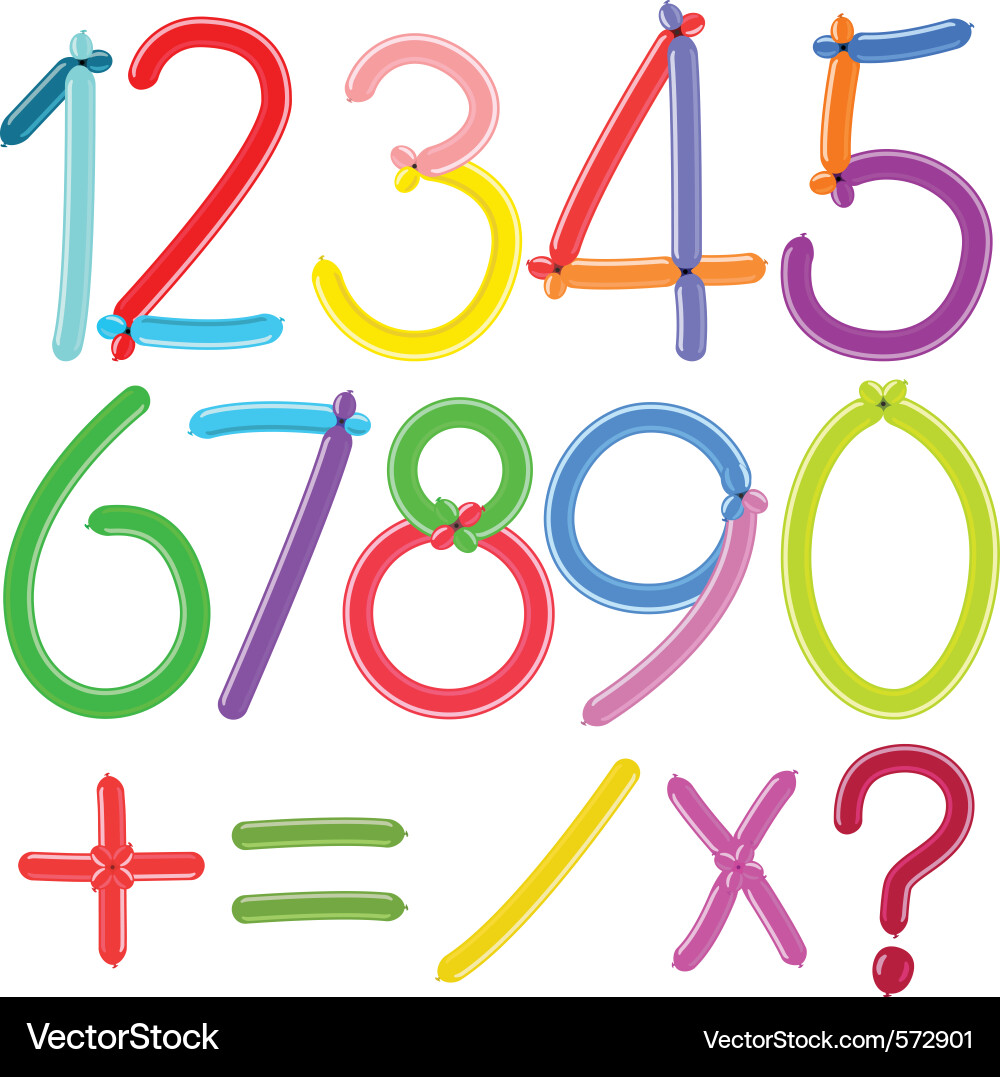 Colorful Balloon Numbers Royalty Free Vector Image