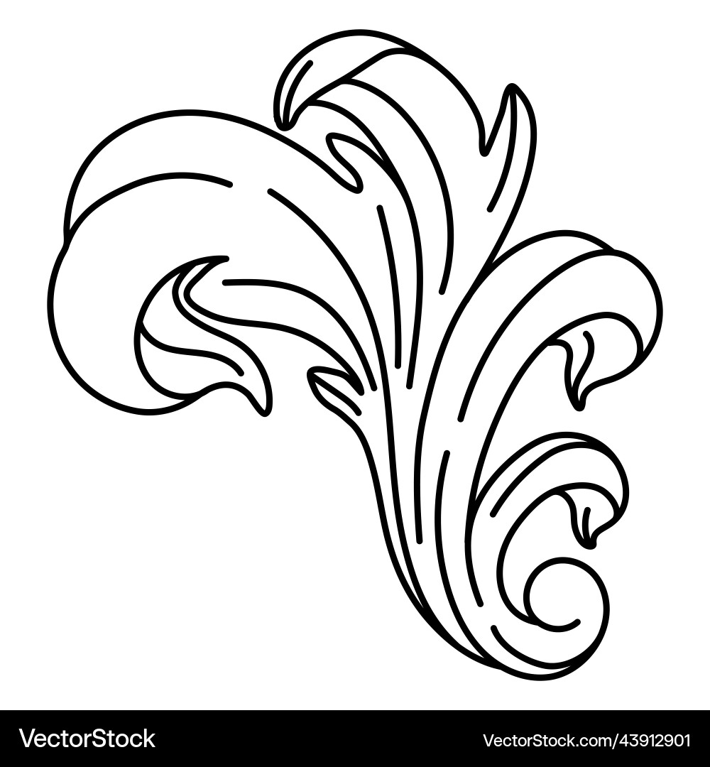 Decorative floral element in baroque style Vector Image