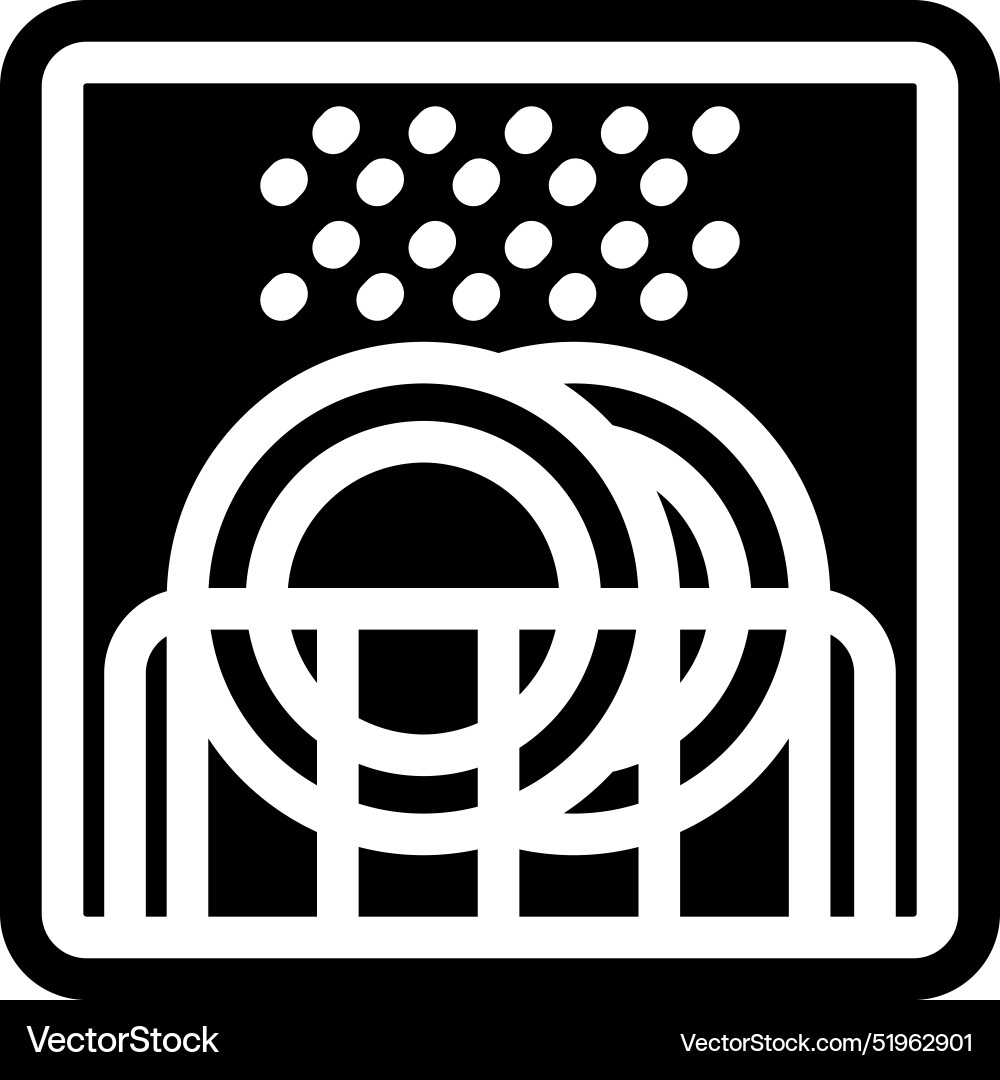 Dishwasher safe product label warning glyph icon Vector Image