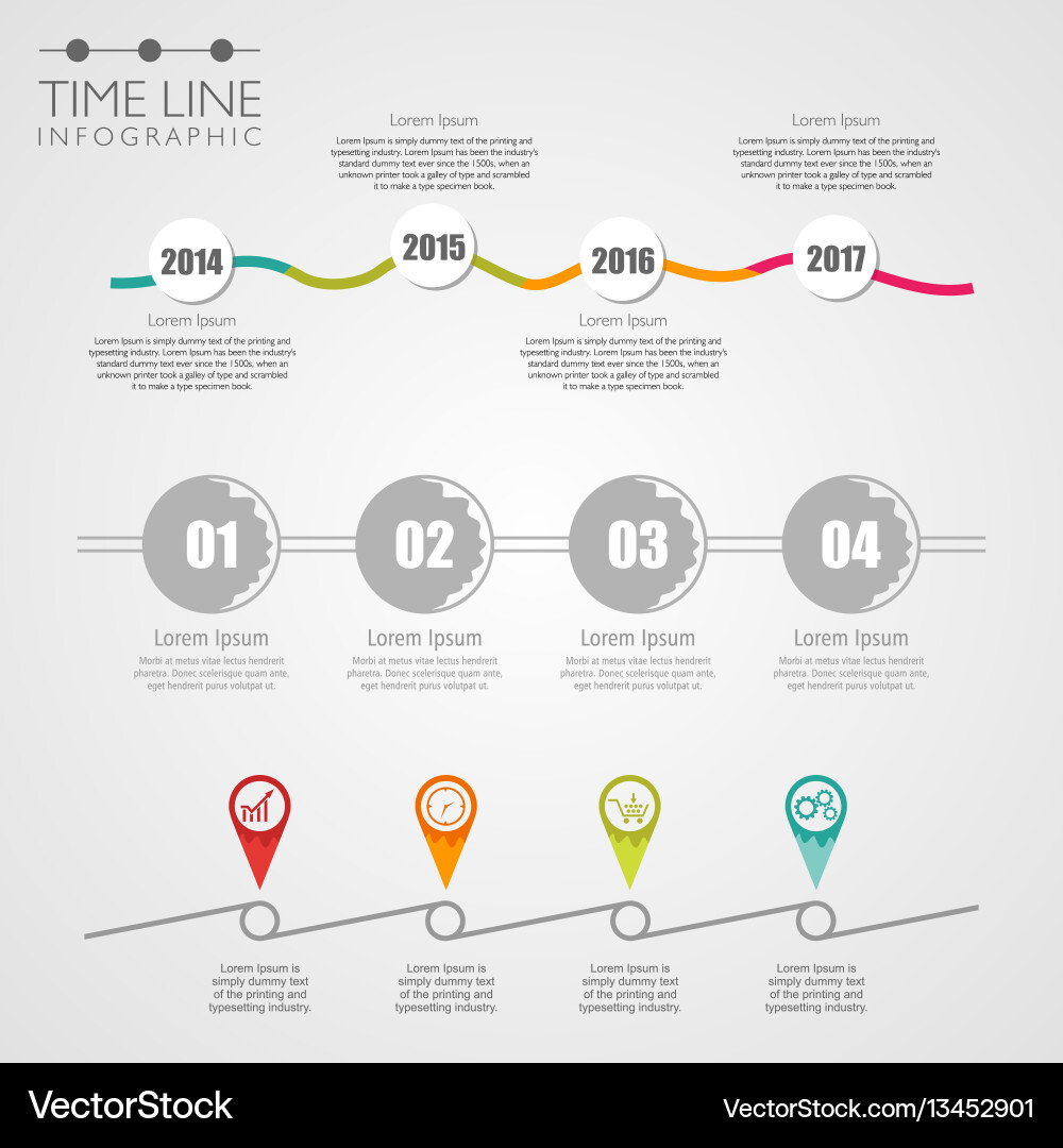 Model timeline Royalty Free Vector Image - VectorStock