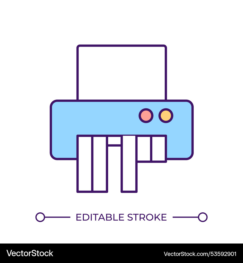 Paper shredder rgb color icon Royalty Free Vector Image