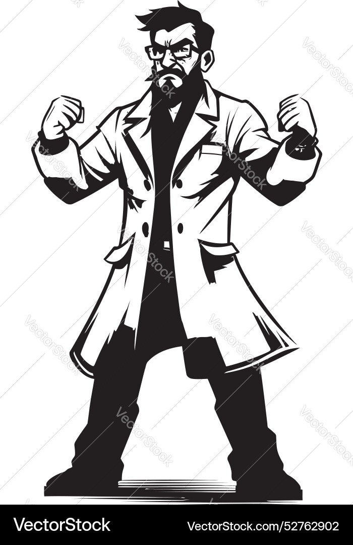 Angry brilliance striking doctor icon Royalty Free Vector