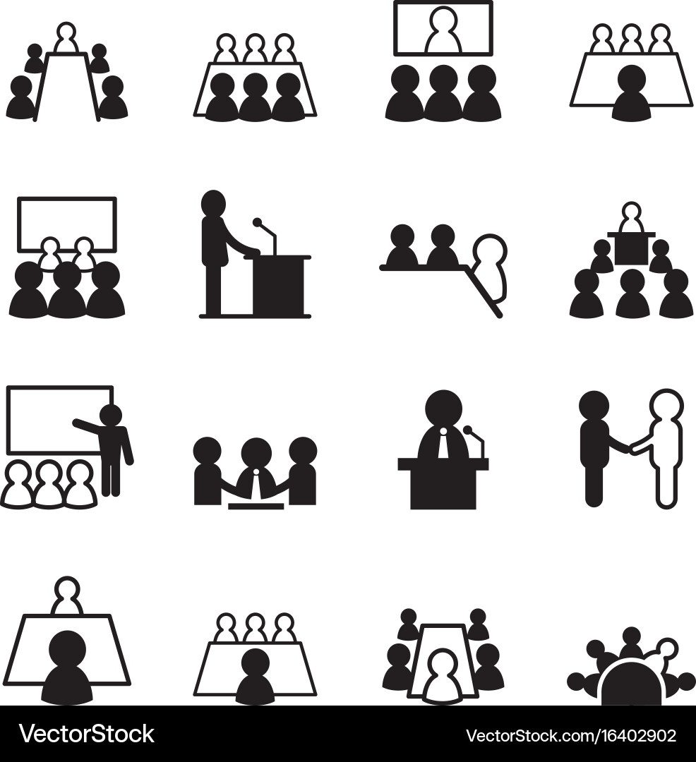 Conference icon set Royalty Free Vector Image - VectorStock