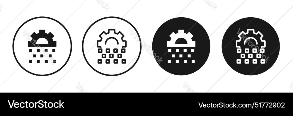 Digital transformation icon set black filled and Vector Image