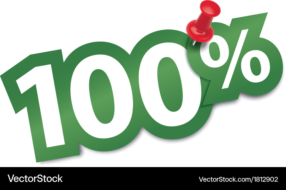 Hundred percent sticker Royalty Free Vector Image