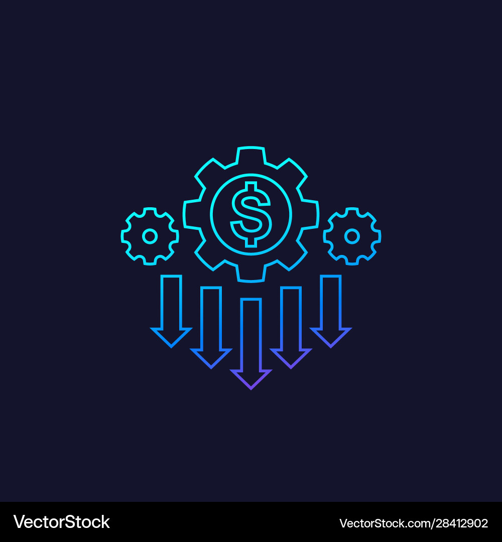 Kostensenkung Strategie-Icon linear Lizenzfreier Vektor