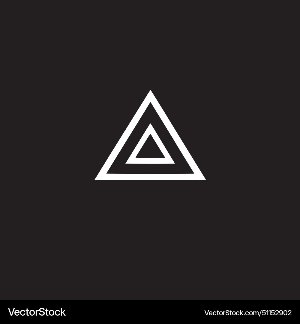 Triangle - black and white Royalty Free Vector Image