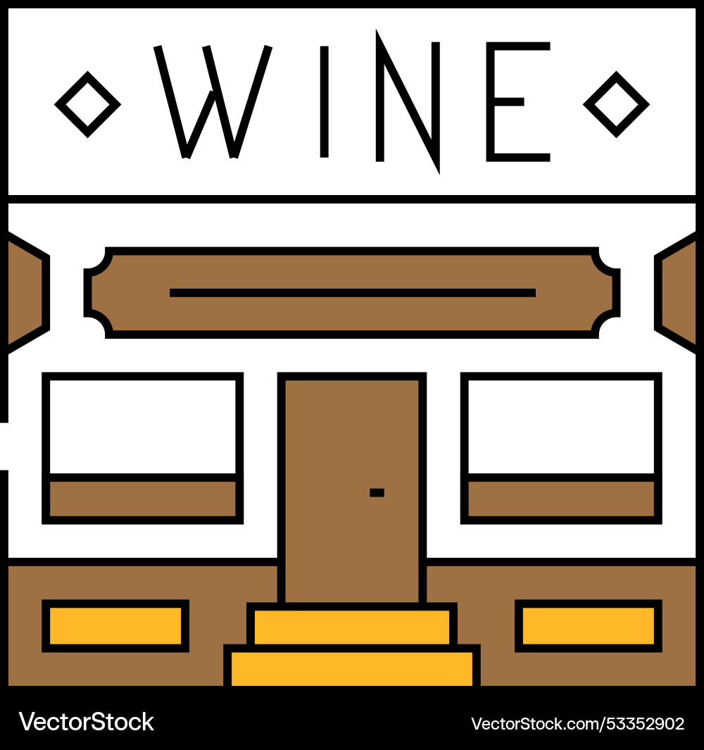 Wine bar street cafe icon color Royalty Free Vector Image