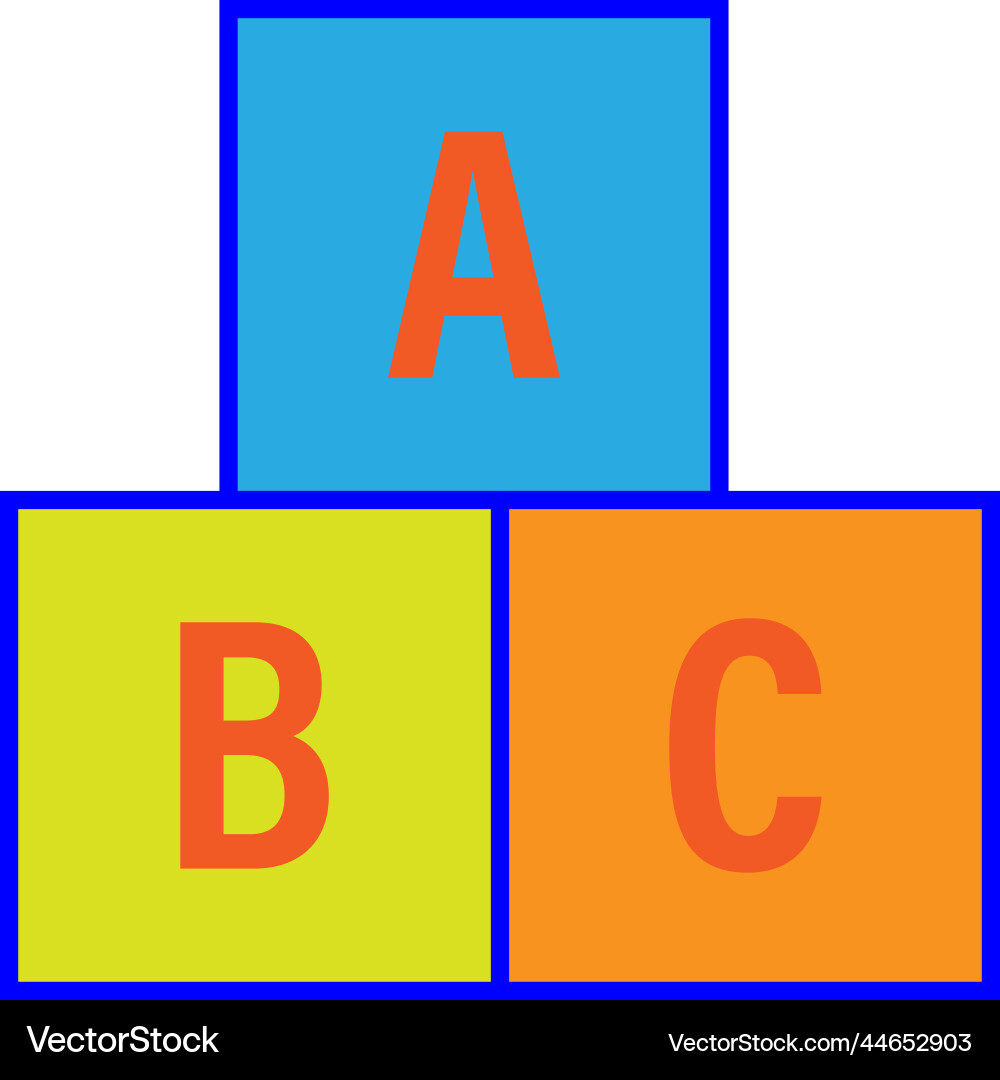 Abc block children toy icon logo design template Vector Image