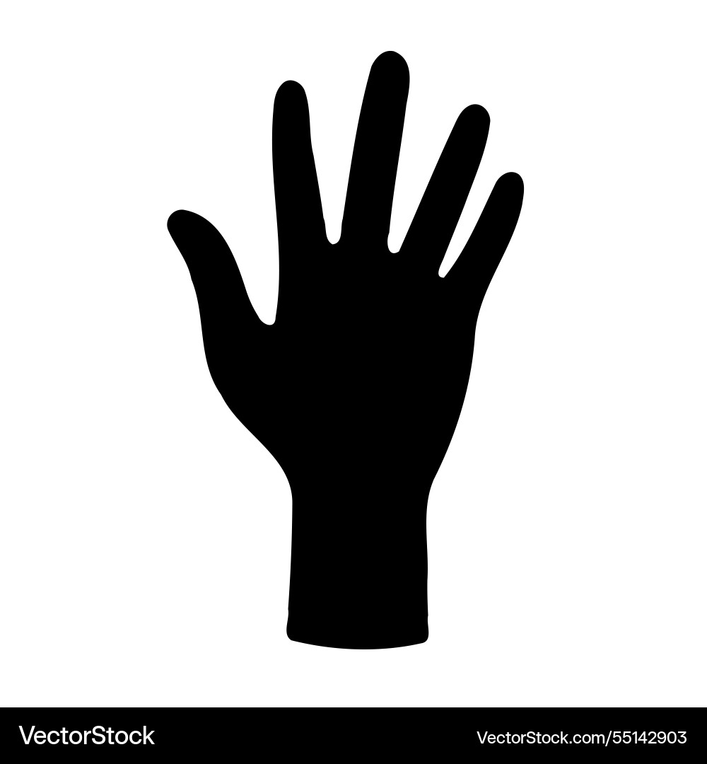 Black hand silhouette on white background Vector Image