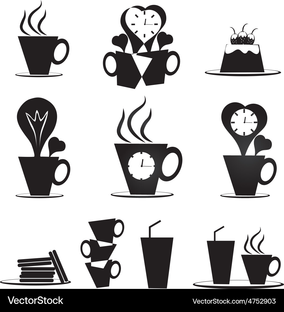 Coffee break icons set Royalty Free Vector Image
