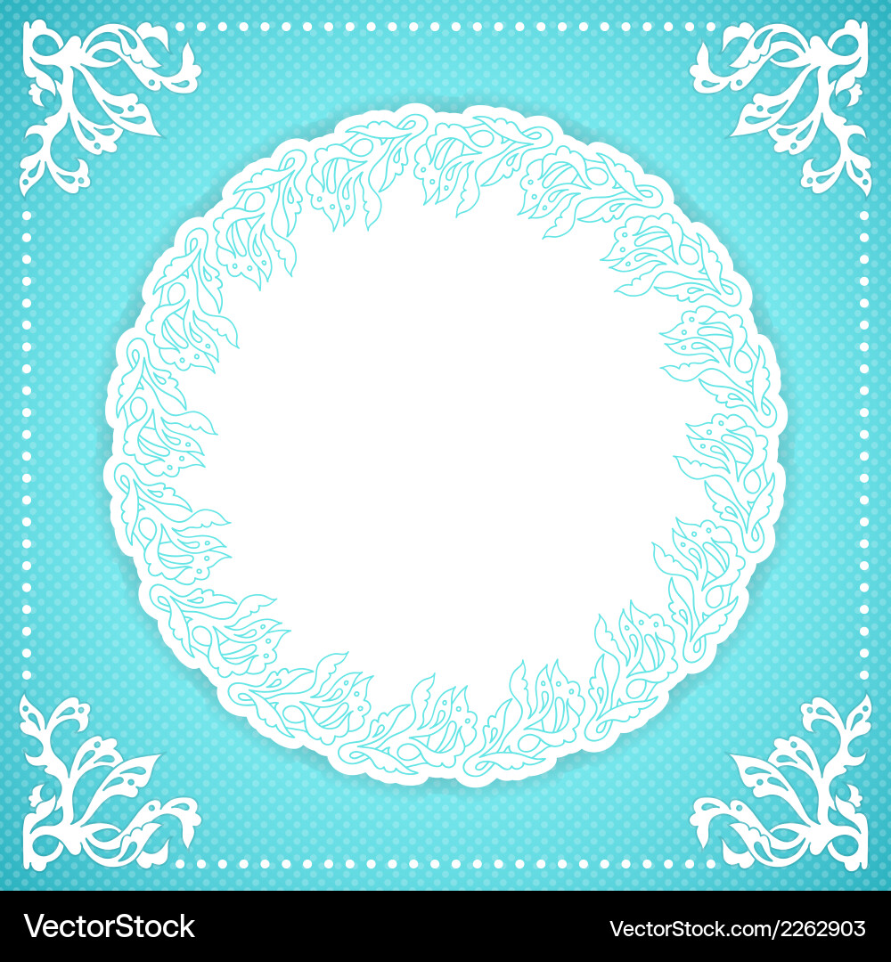 Elegant turquoise floral frame Royalty Free Vector Image