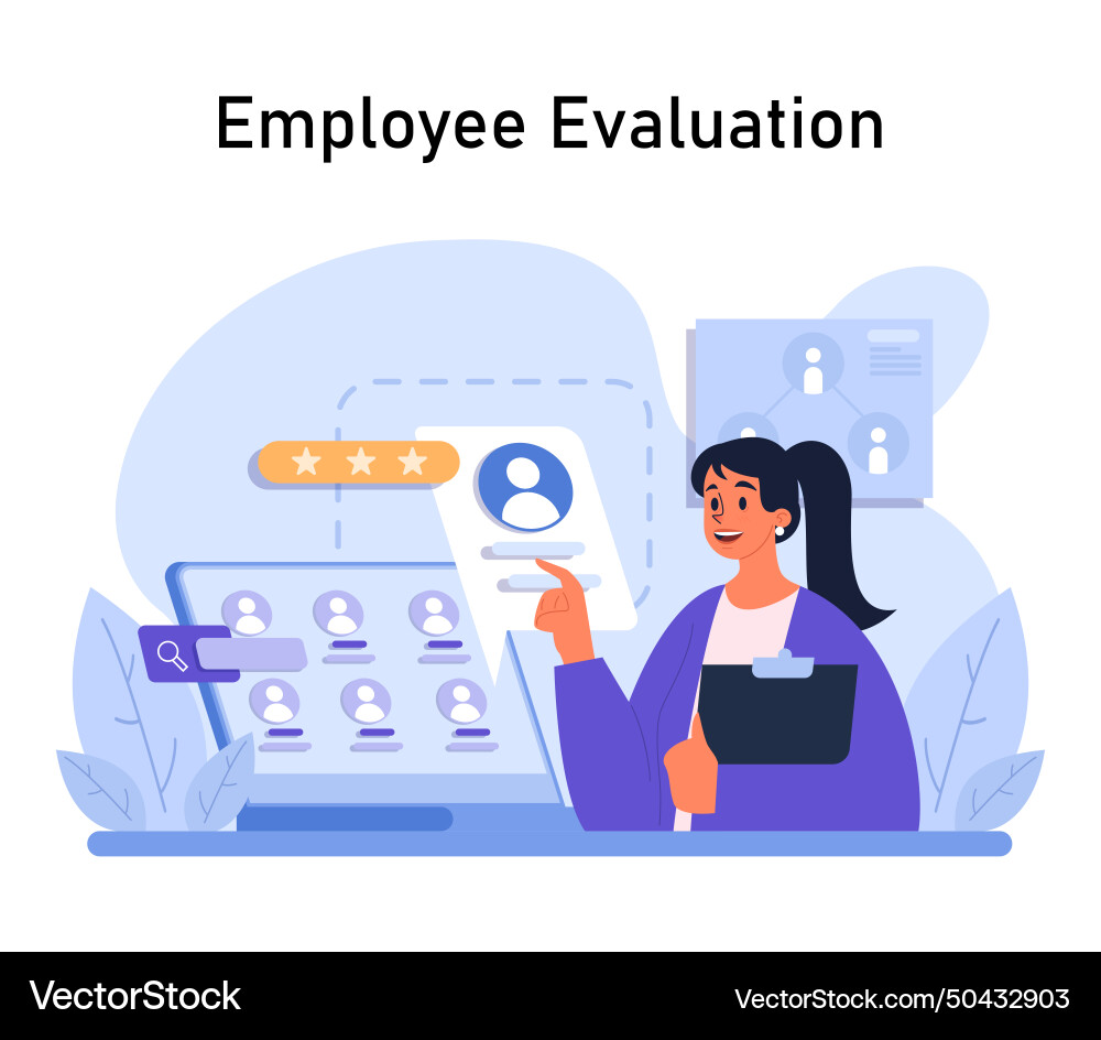 Employee evaluation concept flat Royalty Free Vector Image